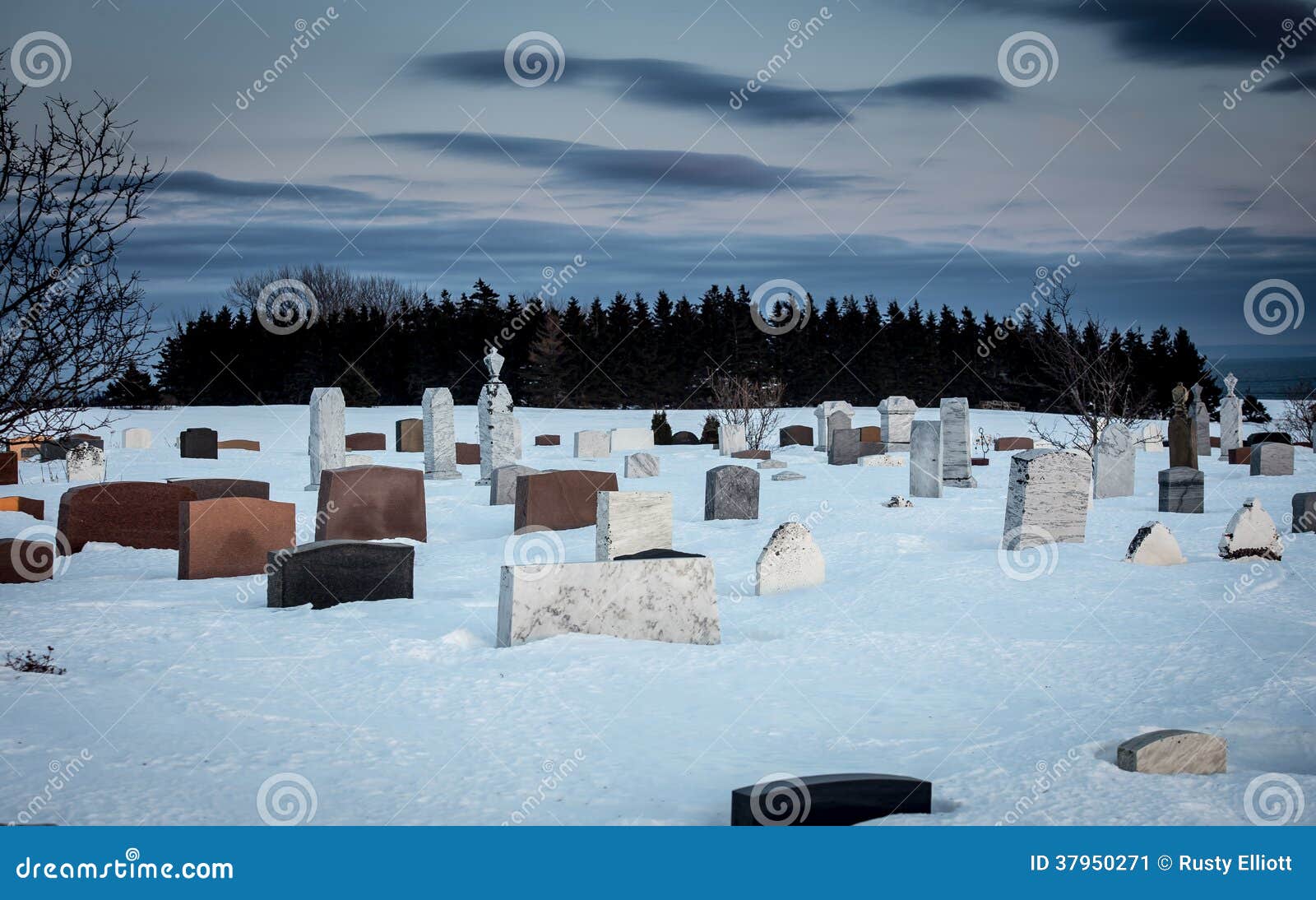 Graveyard in Winter stock image. Image of granite, graveyard - 37950271