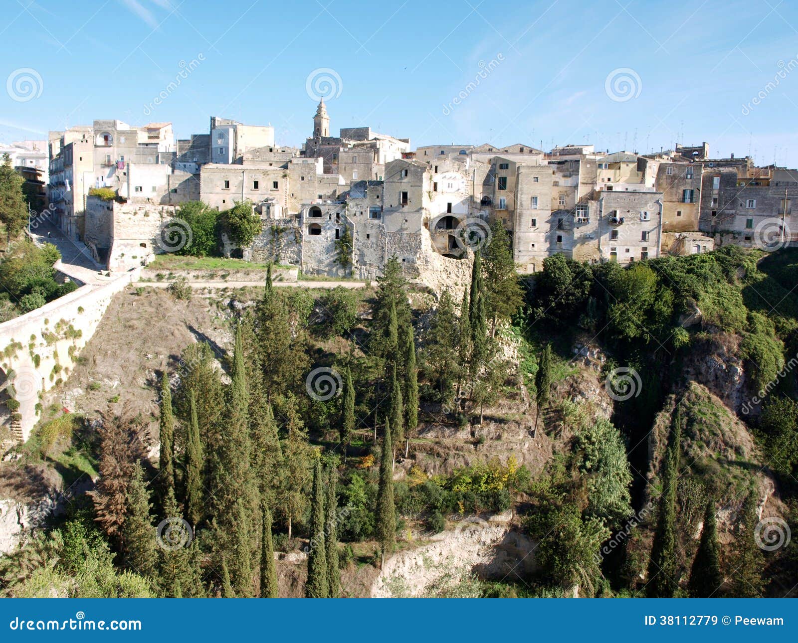 Gravina in Puglia Viewed from the Roman Archaelogical Park, Puglia ...