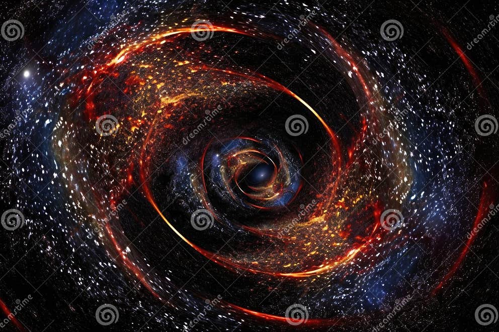 A Gravitational Lensing Arc Around a Galaxy Cluster Stock Image - Image ...