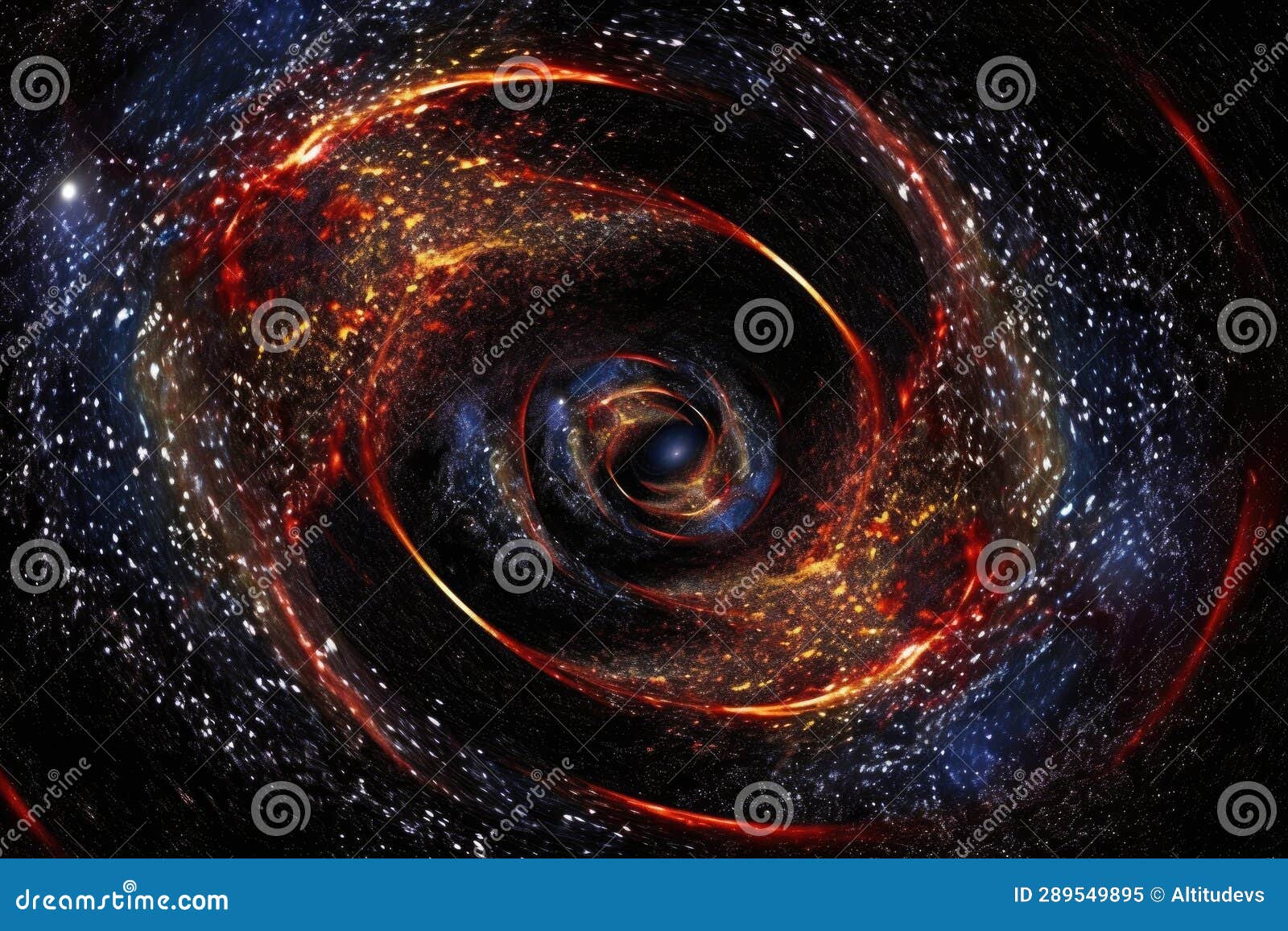 A Gravitational Lensing Arc Around A Galaxy Cluster Royalty-Free Stock ...