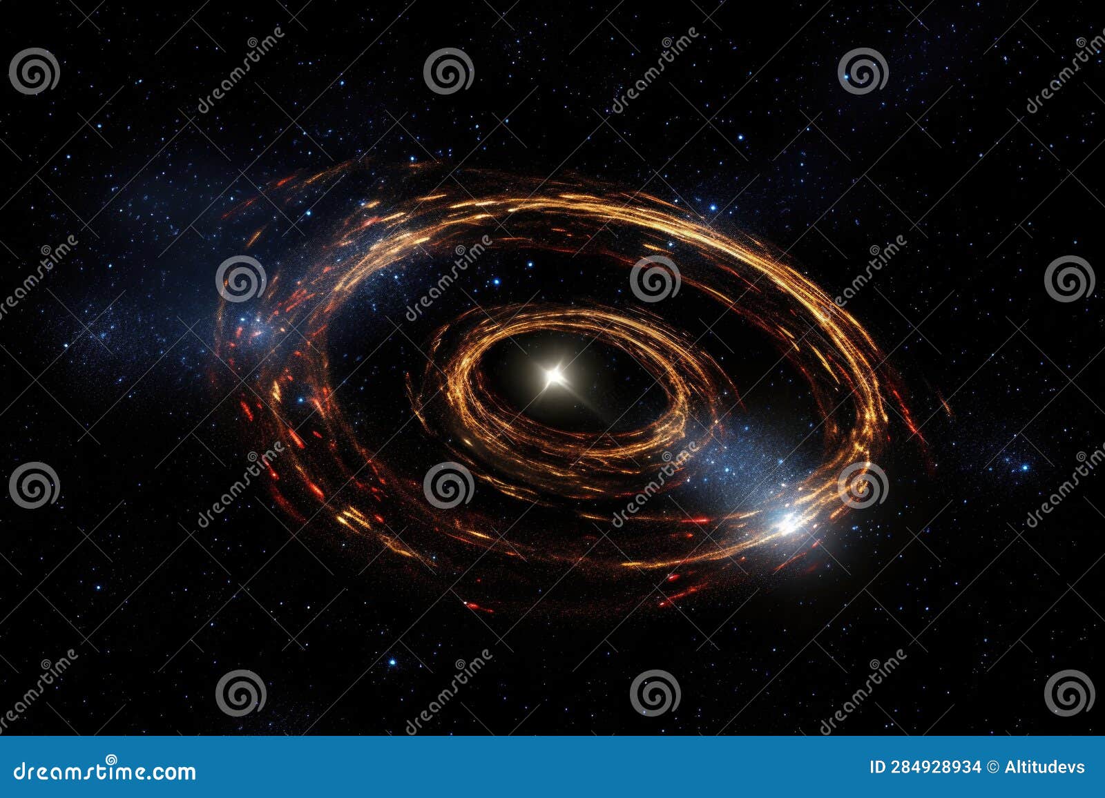 Gravitational Lensing Creating an Einstein Ring Effect Stock ...