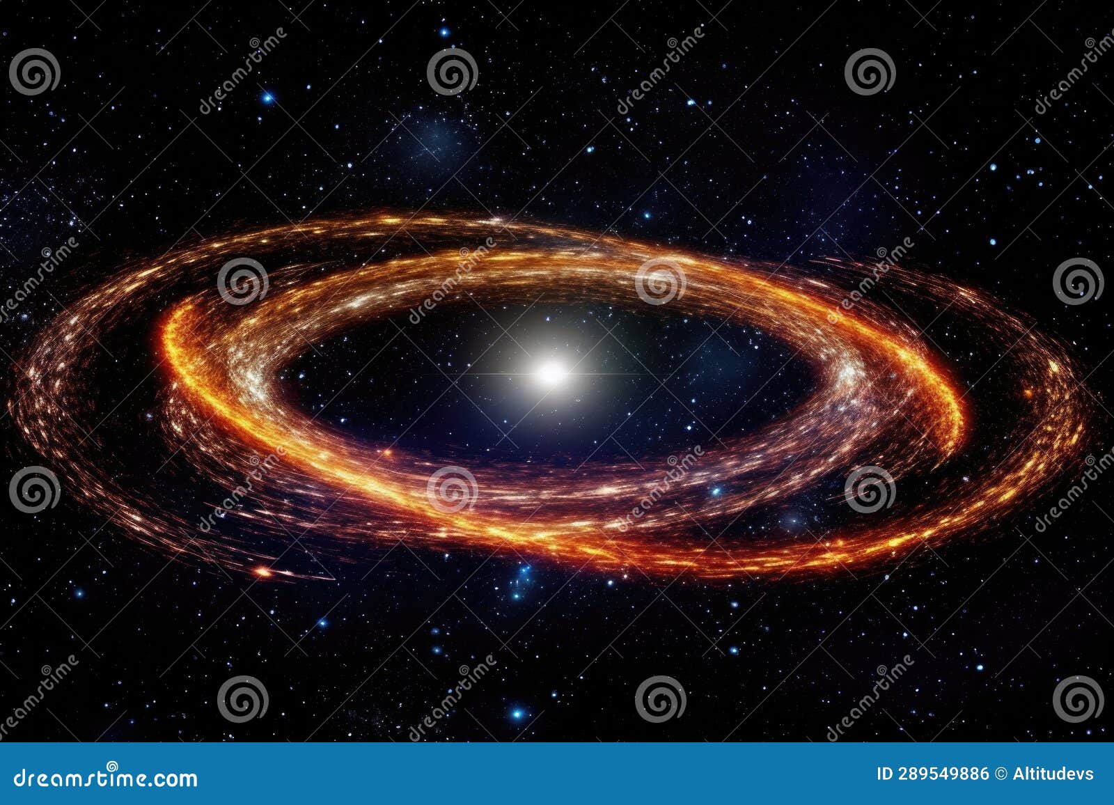 Gravitational Lensing Creating an Einstein Ring Effect Stock Photo ...