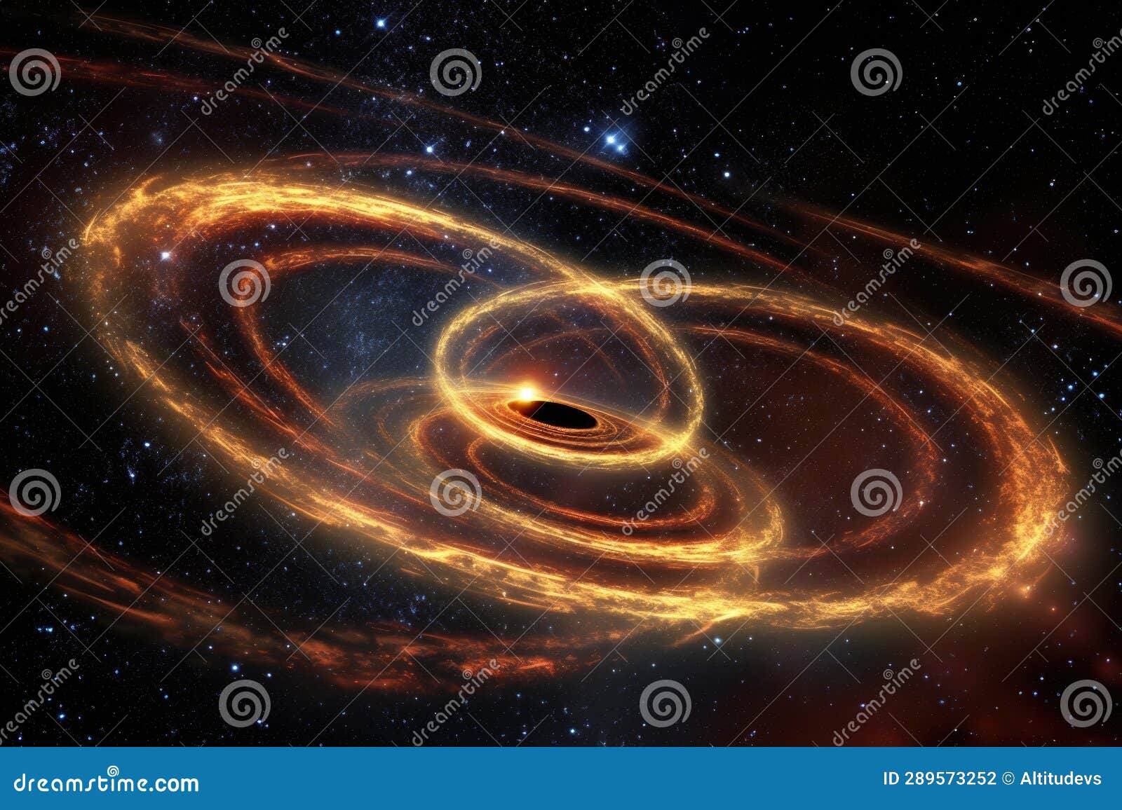 Gravitational Lensing Creating an Einstein Ring Effect Stock Photo ...