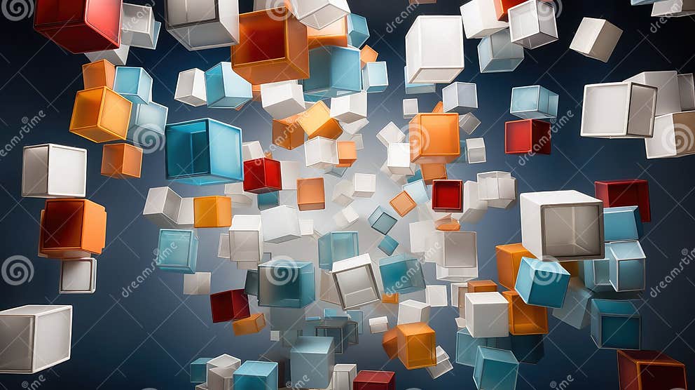 Gravity abstract boxes stock illustration. Illustration of texture ...