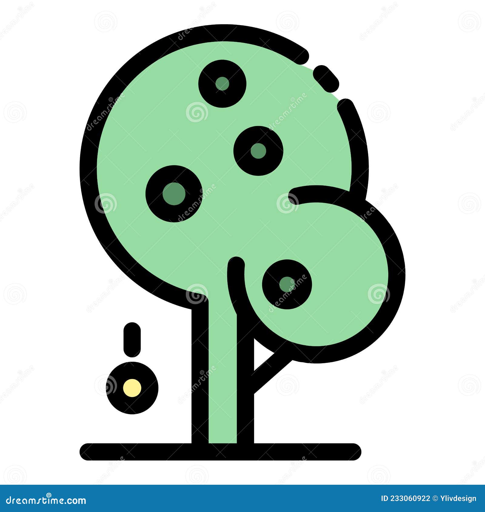 Gravity Apple Tree Icon Color Outline Vector Stock Illustration ...