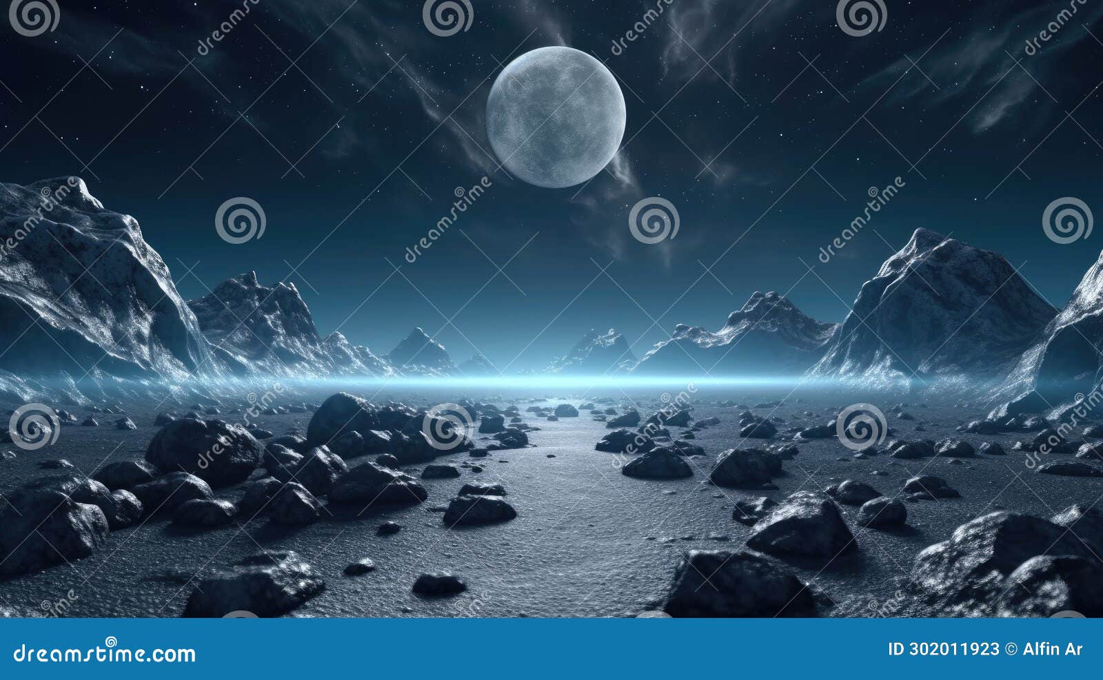 A Gravity-Defying Rock on the Moon Stock Illustration - Illustration of ...
