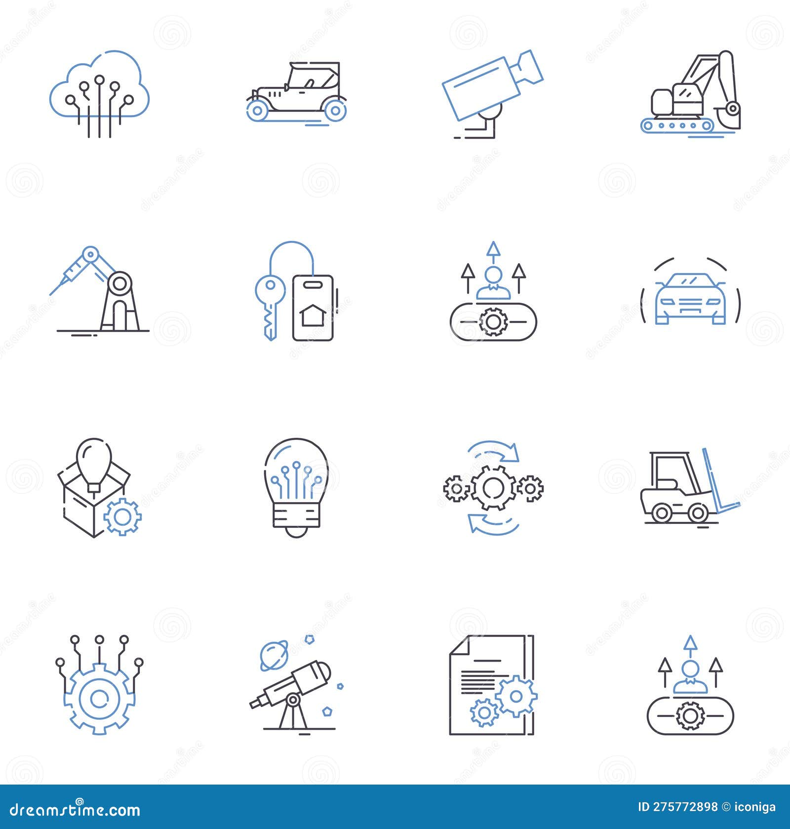 Gravity Line Icons Collection. Force, Motion, Attraction, Mass, Space ...