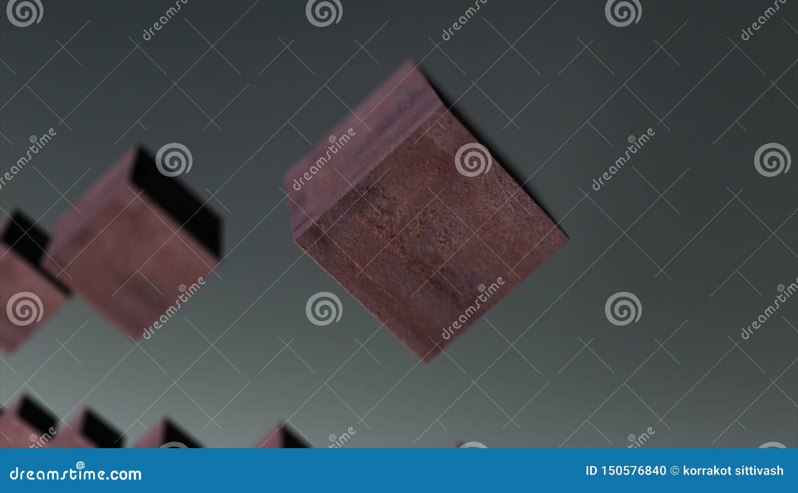 Gravity Metal Rust Cube Abstract Background 3d Animation Stock ...