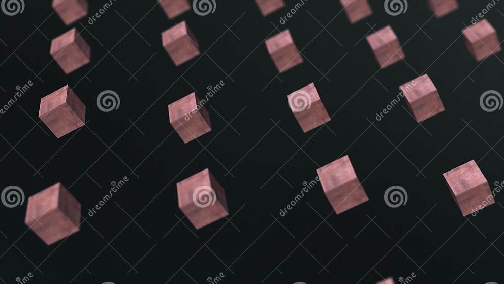 Gravity Metal Rust Cube Abstract Background 3d Animation Stock ...