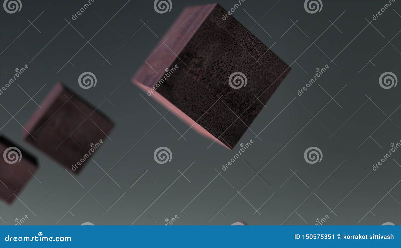 Gravity Metal Rust Cube Abstract Background 3d Animation Stock ...