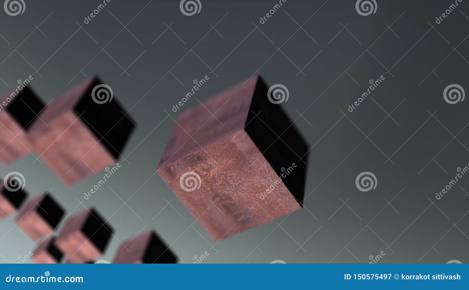 Gravity Metal Rust Cube Abstract Background 3d Animation Stock ...