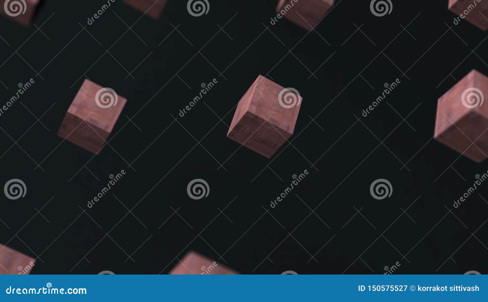 Gravity Metal Rust Cube Abstract Background 3d Animation Stock ...