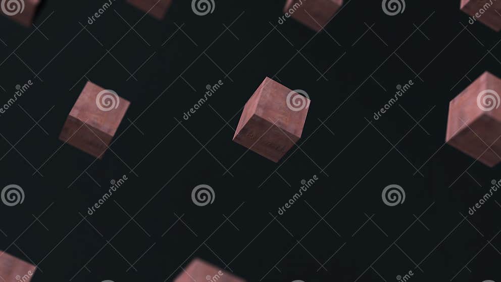 Gravity Metal Rust Cube Abstract Background 3d Animation Stock ...