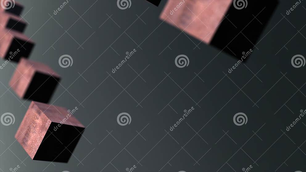 Gravity Metal Rust Cube Abstract Background 3d Animation Stock ...