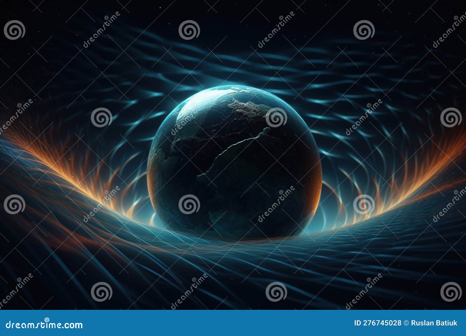 Gravity Planet Earth, Gravitational Waves Concept. Physical and ...