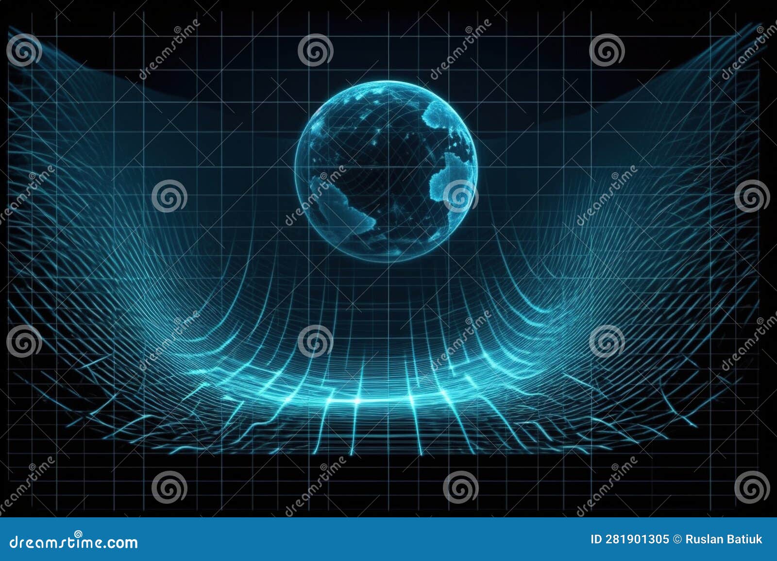 Gravity Planet Earth, Gravitational Waves Concept. Physical And ...