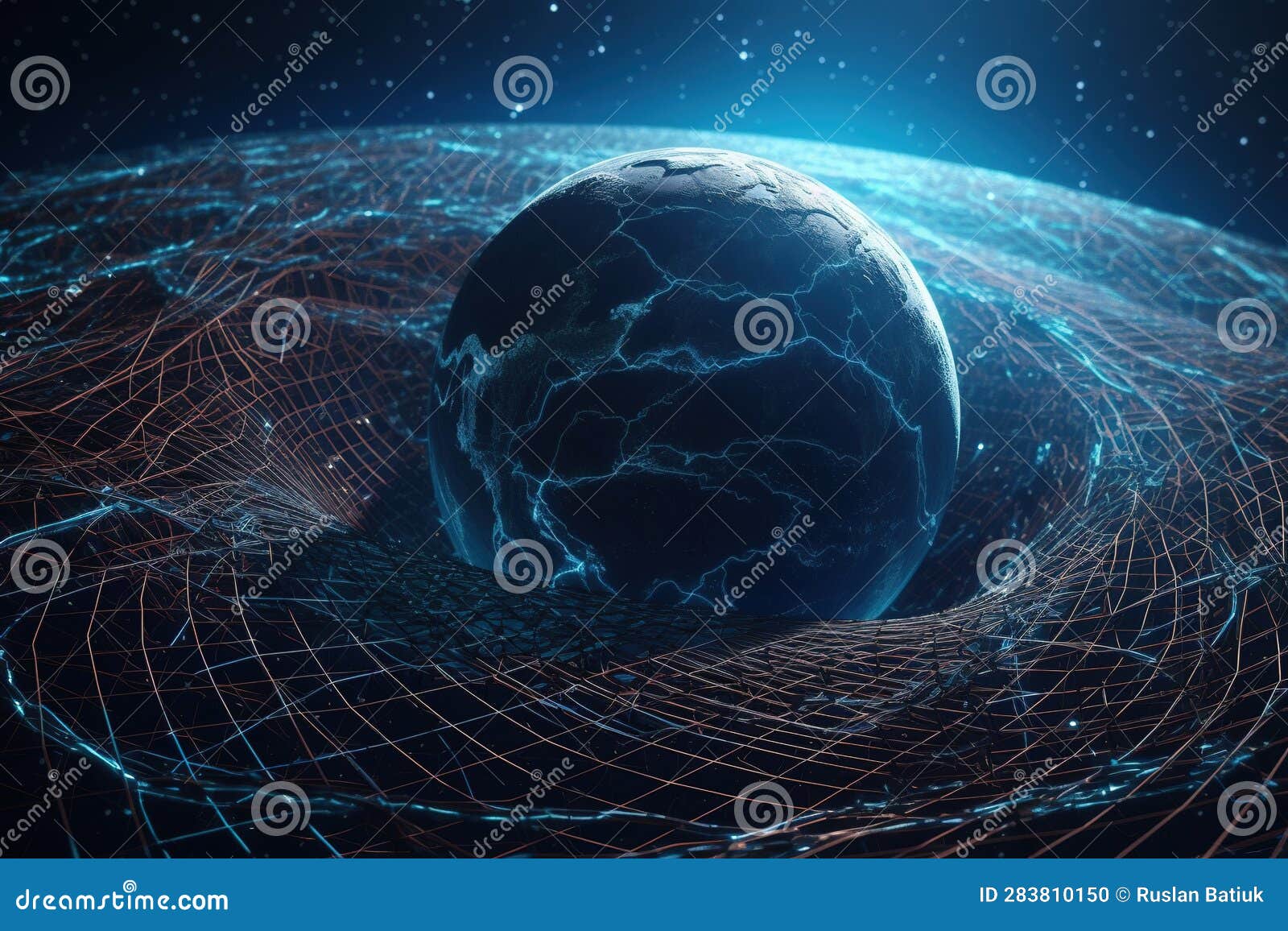 Gravity Planet Earth, Gravitational Waves Concept. Physical and ...