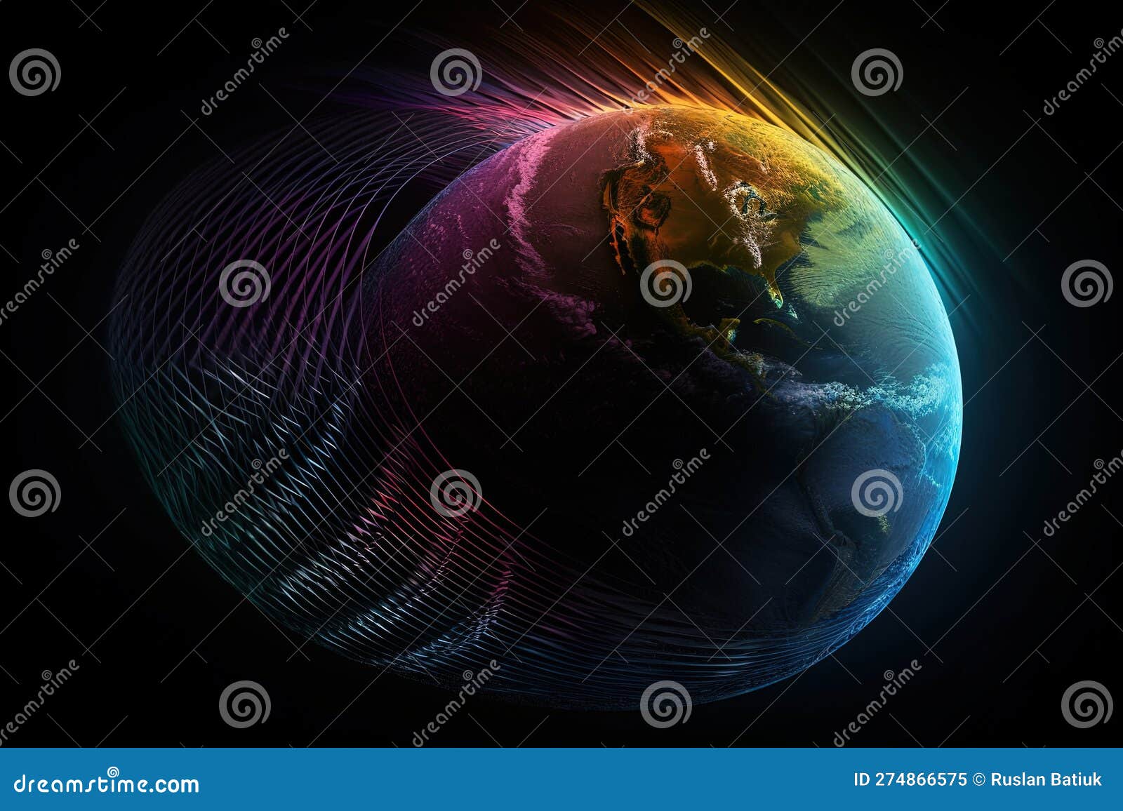 Gravity Planet Earth, Gravitational Waves Concept. Physical And ...