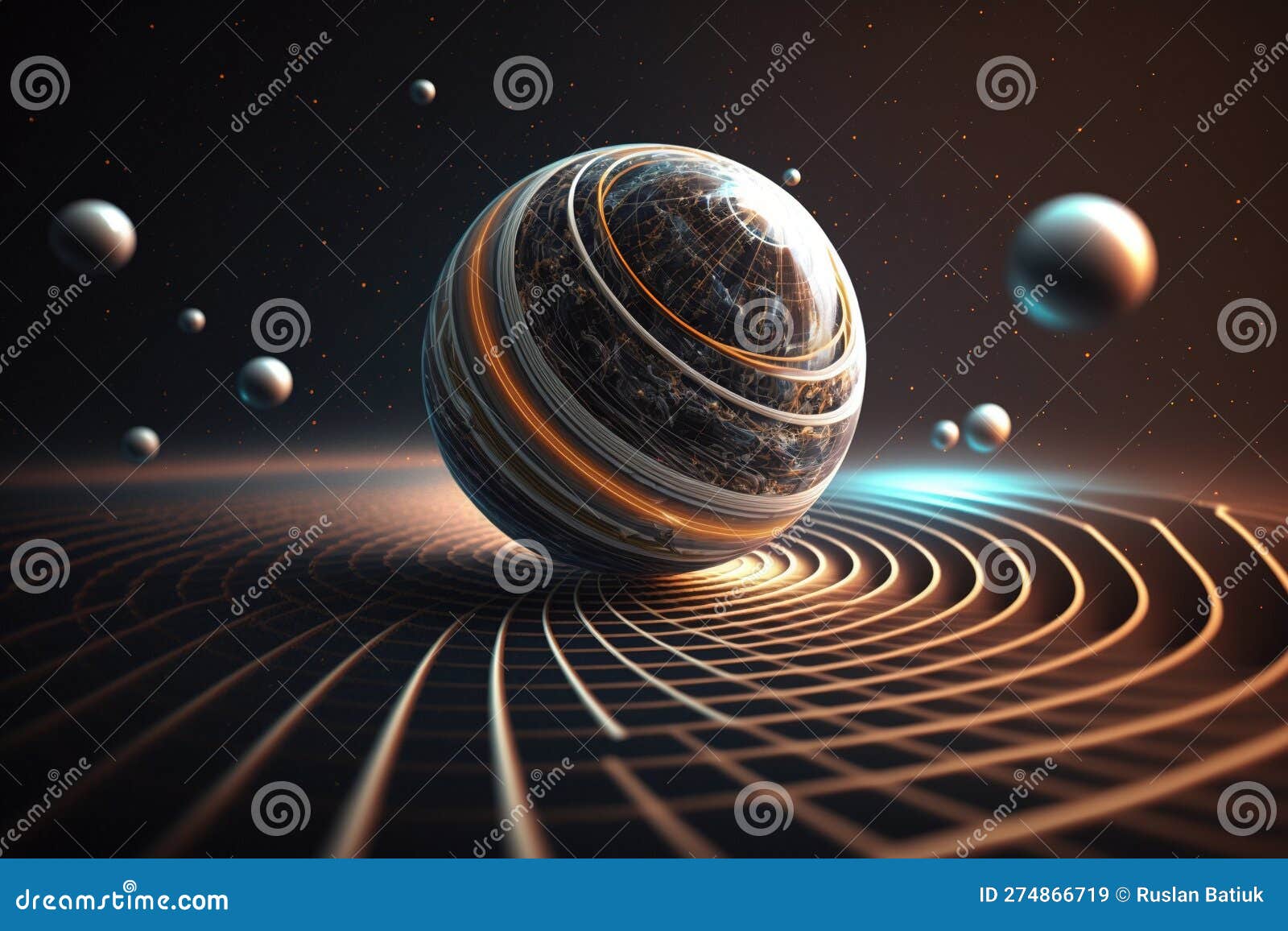 Gravity Planet Earth, Gravitational Waves Concept. Physical and ...