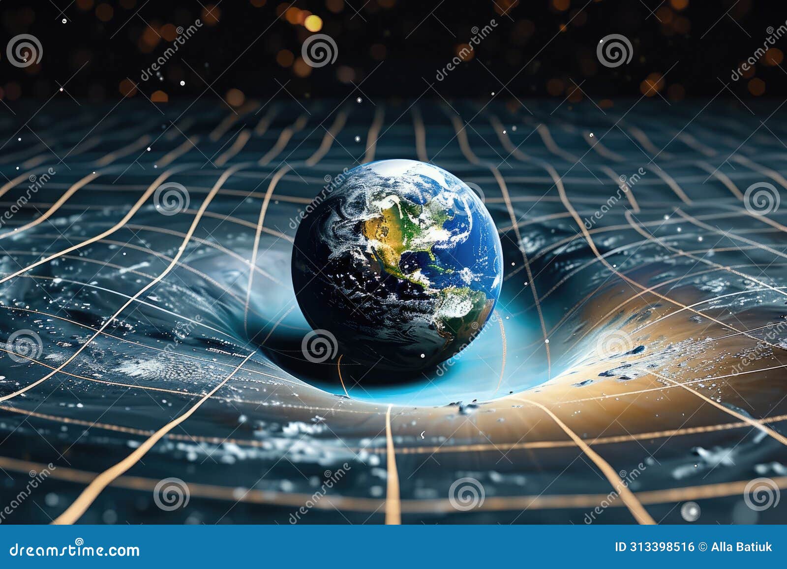 Gravity Planet, Gravitational Wave Concept on Planet Earth, Physical ...