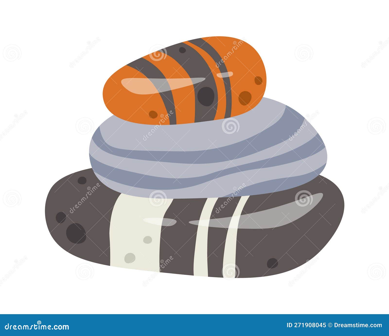 Gravity Stacked Rock Sculptures Flat Illustration Stones with Pattern ...