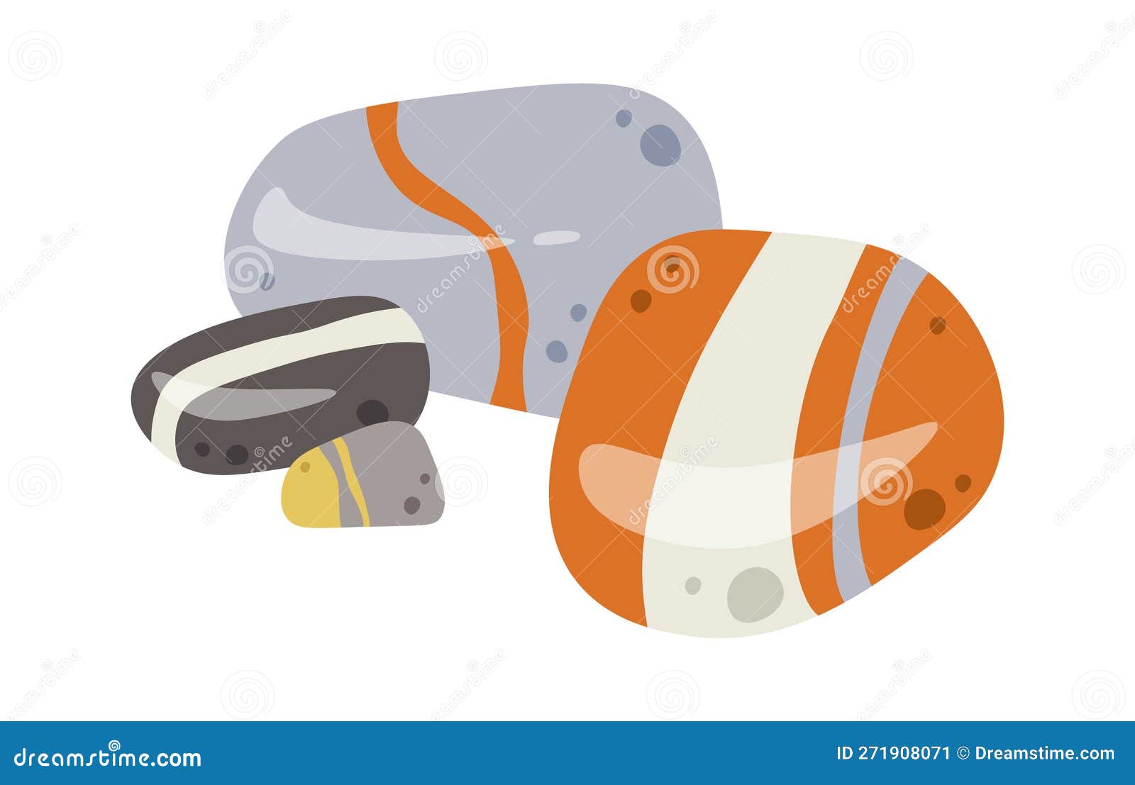 Gravity Stacked Rock Sculptures Flat Illustration Stones with Pattern ...