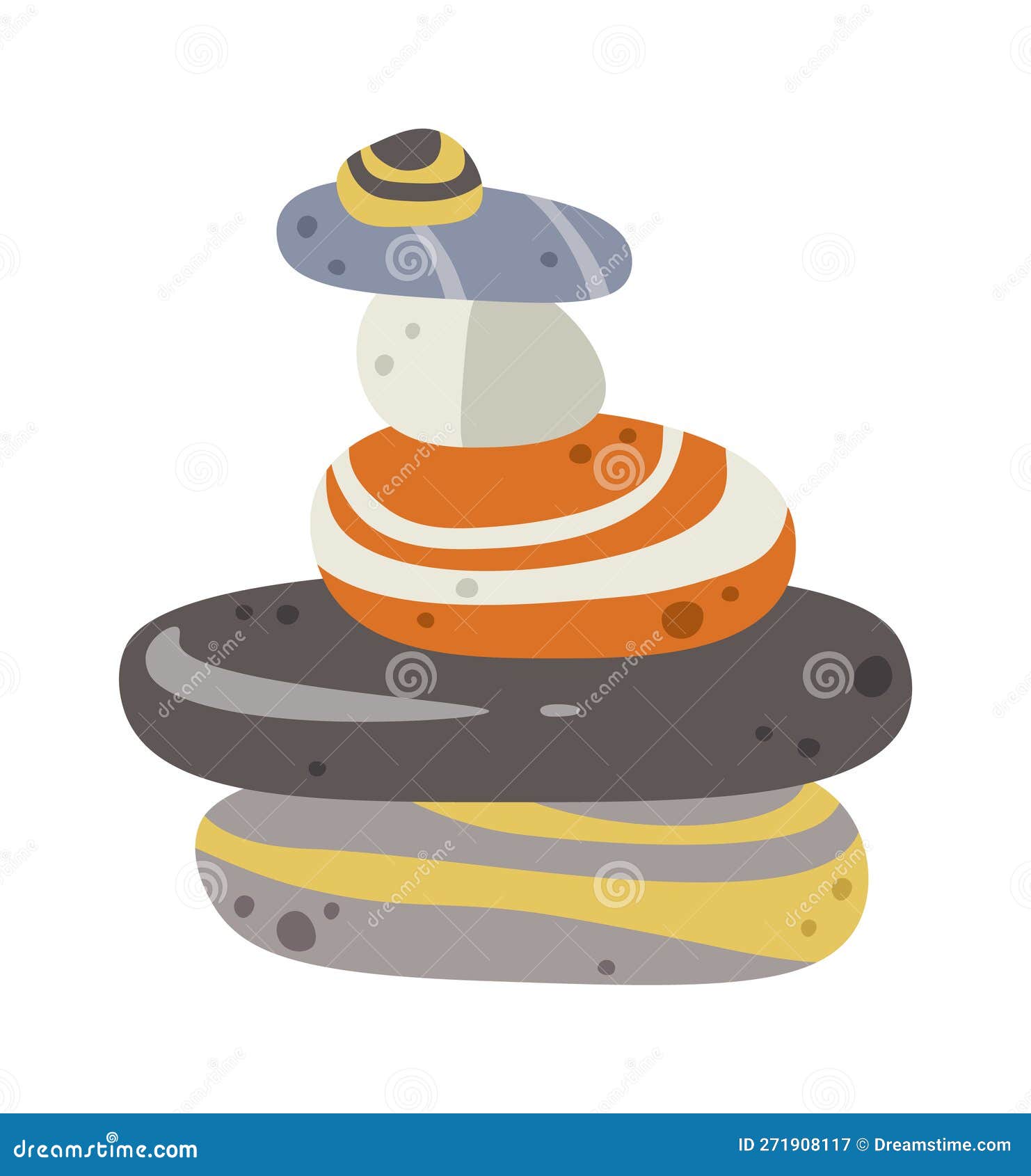 Gravity Stacked Rock Sculptures Flat Illustration Stones with Pattern ...
