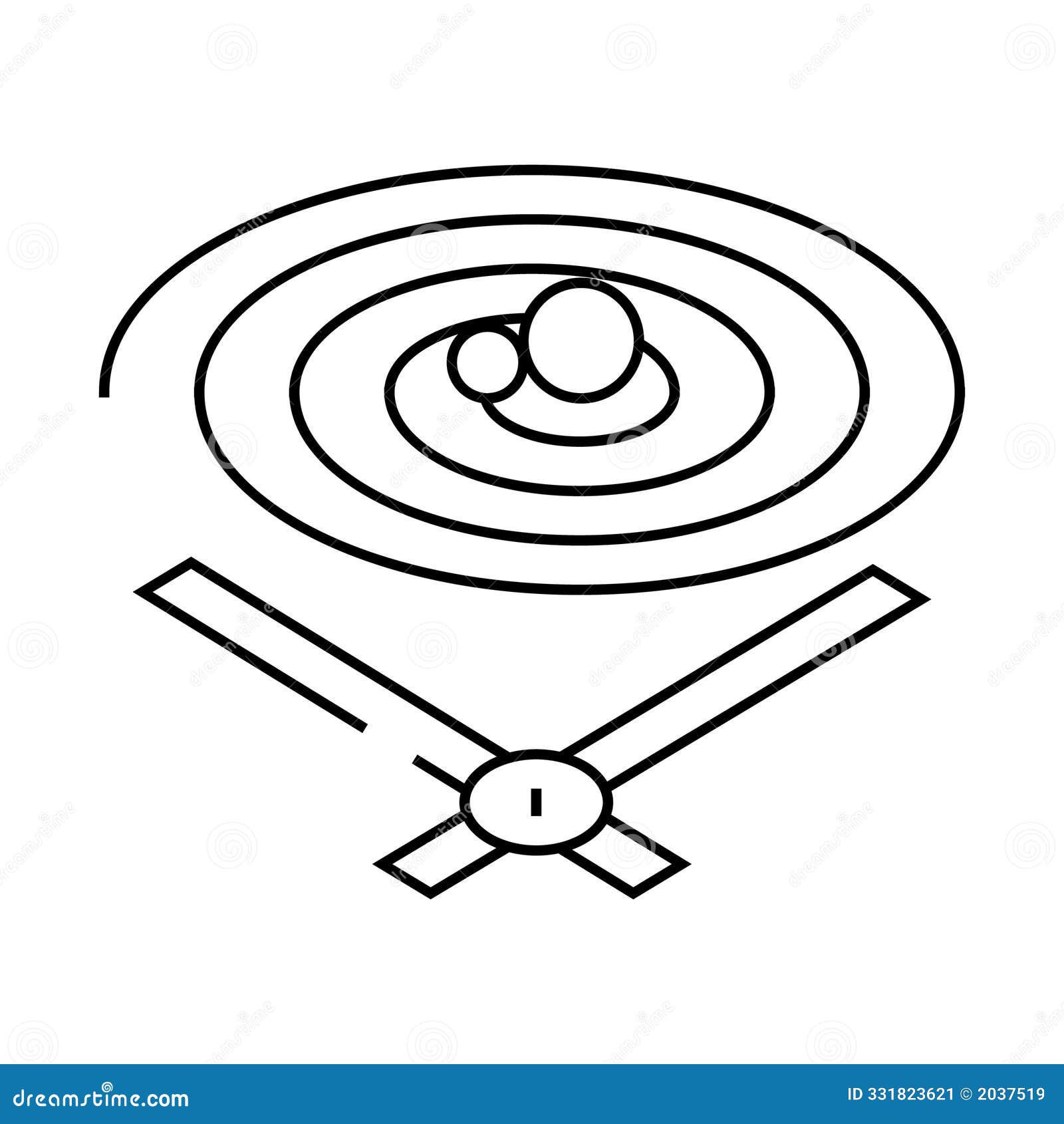 Gravity Waves Space Exploration Line Icon Vector Illustration Stock ...