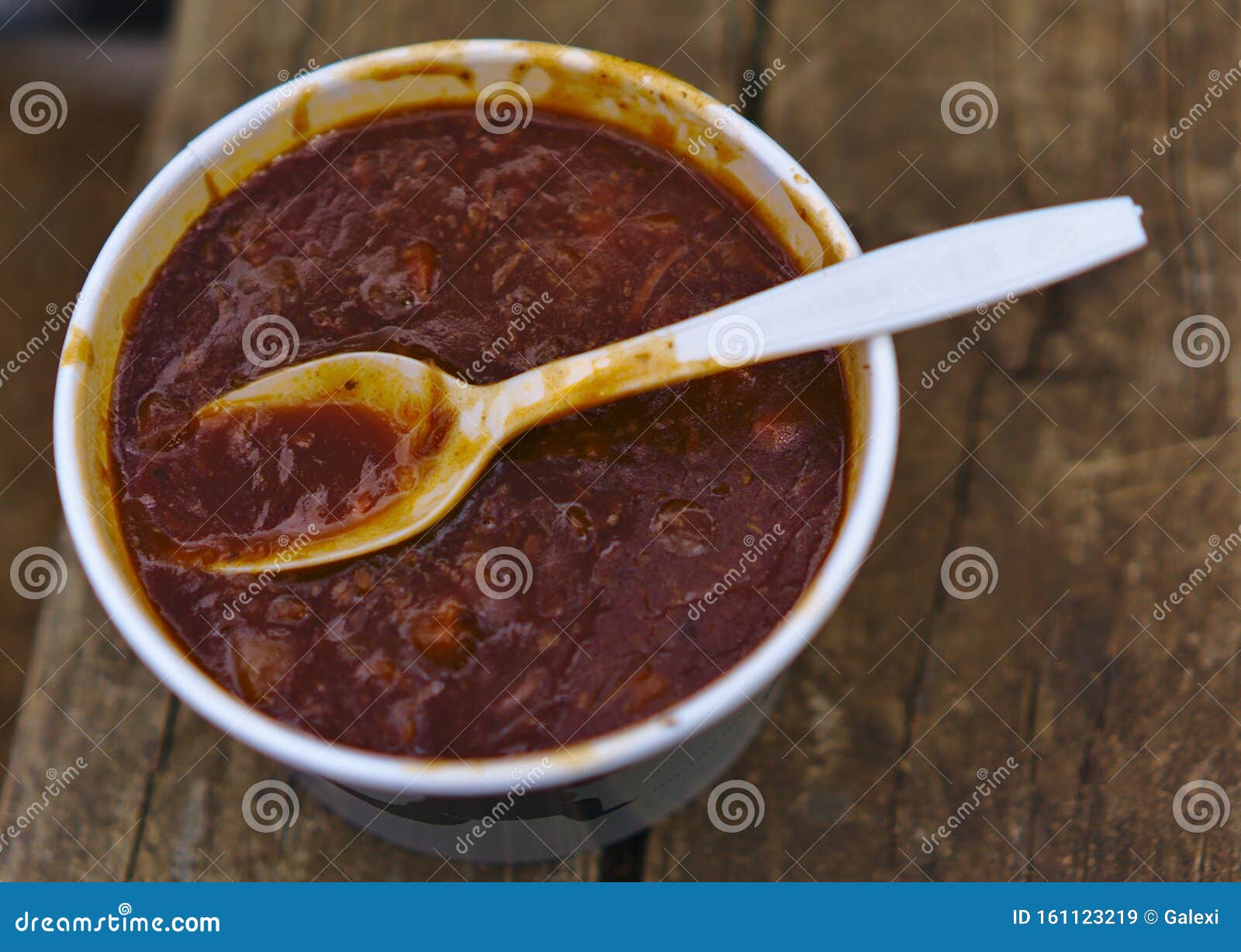 Gravy Liquid Takeaway Soup in a Plastic Bowl Stock Image - Image of ...