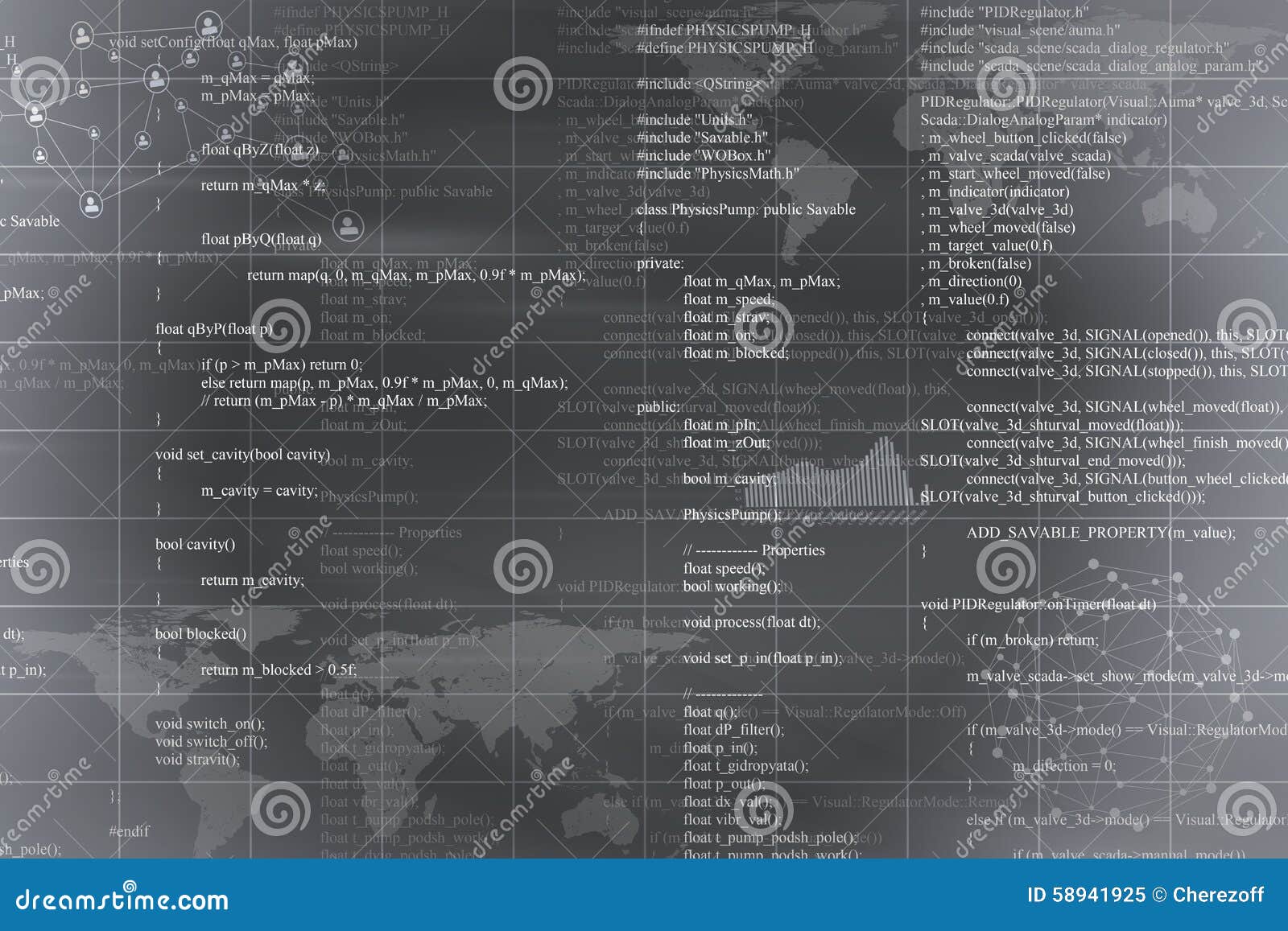 Gray Matrix Background Computer Generated Royalty-Free Stock Image ...