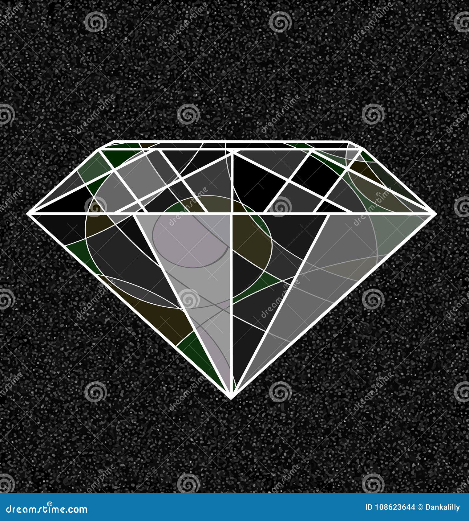 Gray and abstract gem stock vector. Illustration of crystals - 108623644
