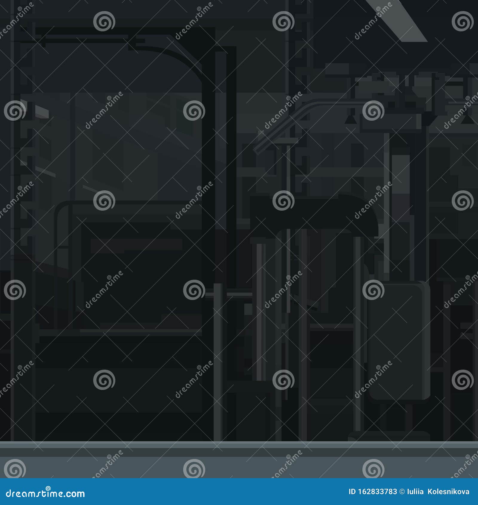 Gray Abstract Gym Background with Exercise Equipment Stock Vector ...