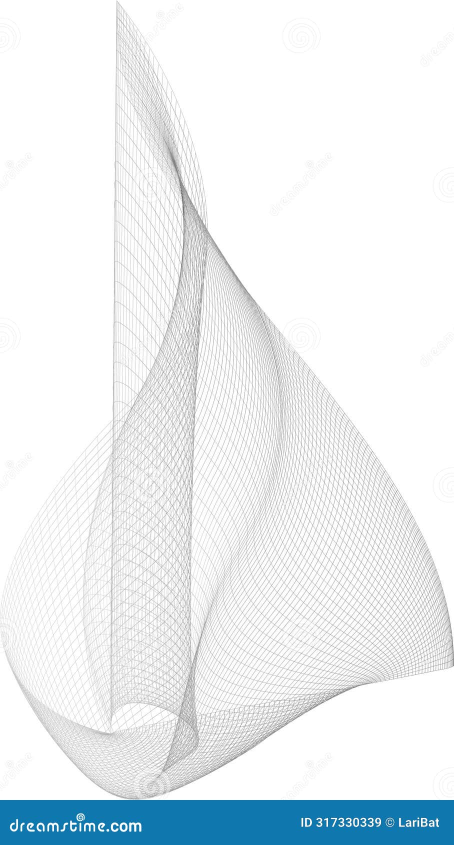 Gray Abstract Mesh Wave on White Background. Design Element for ...