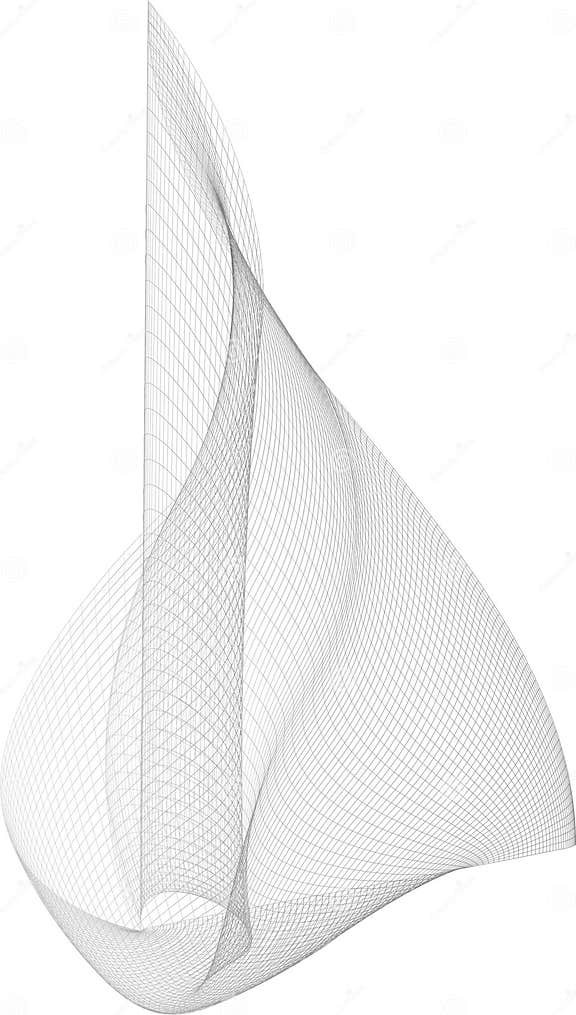 Gray Abstract Mesh Wave on White Background. Design Element for ...