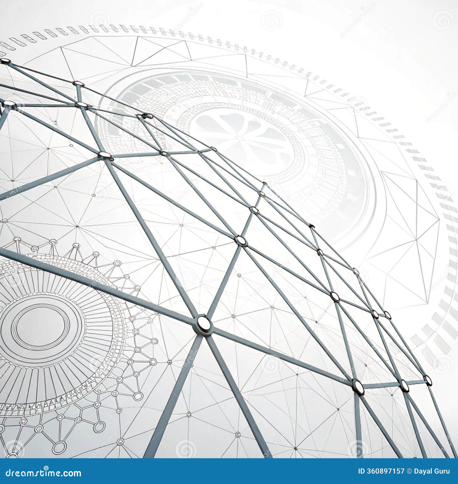 Gray Abstract Wireframe Technology Background Isolated on Transparent ...