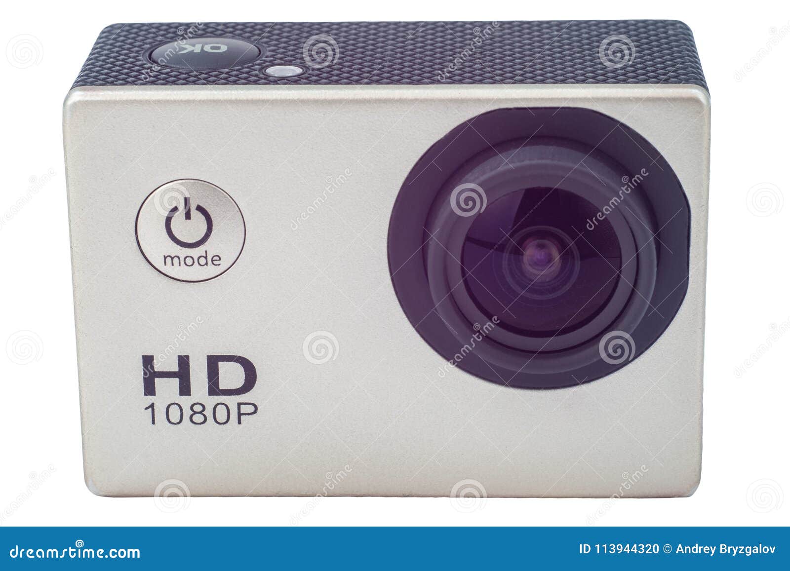 Gray Action Camera Isolated on White Background Stock Photo - Image of ...