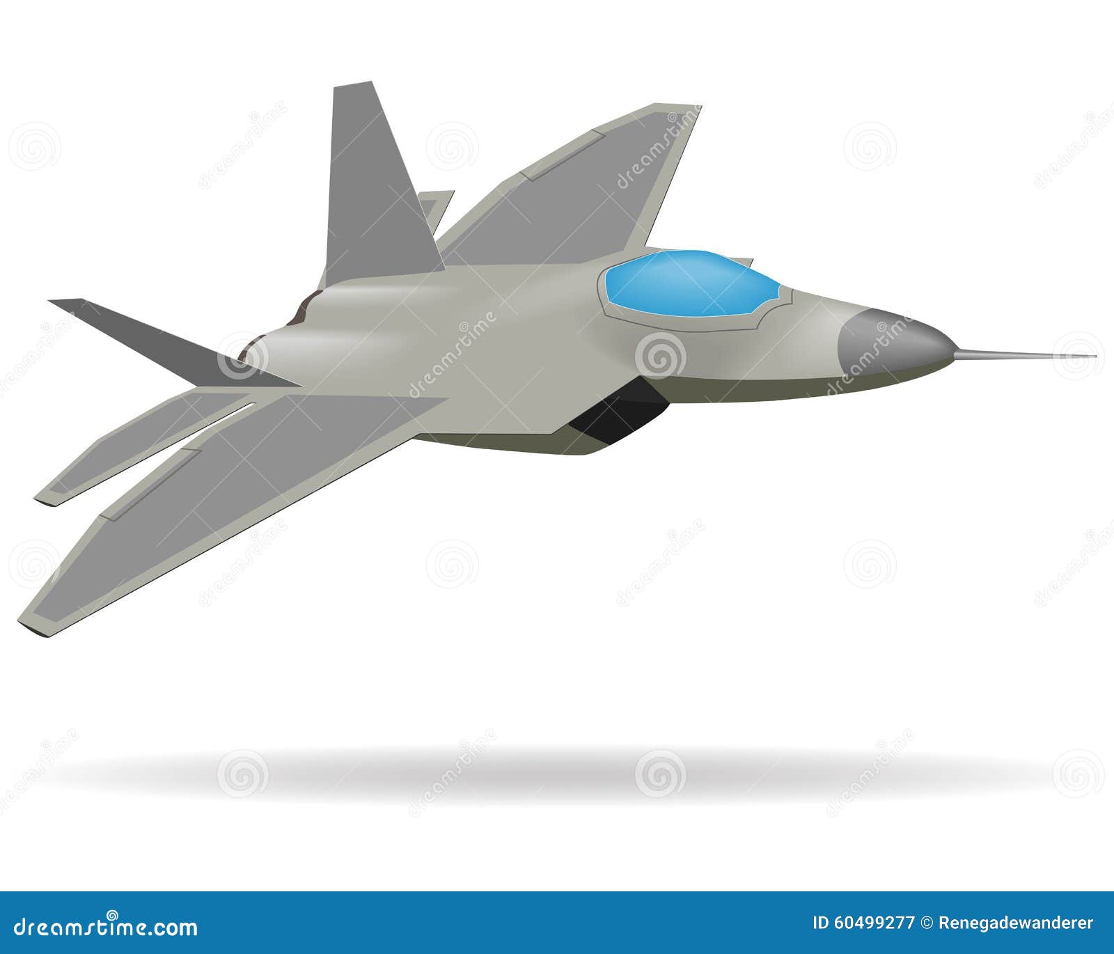 Gray airplane with shadow stock vector. Illustration of force - 60499277