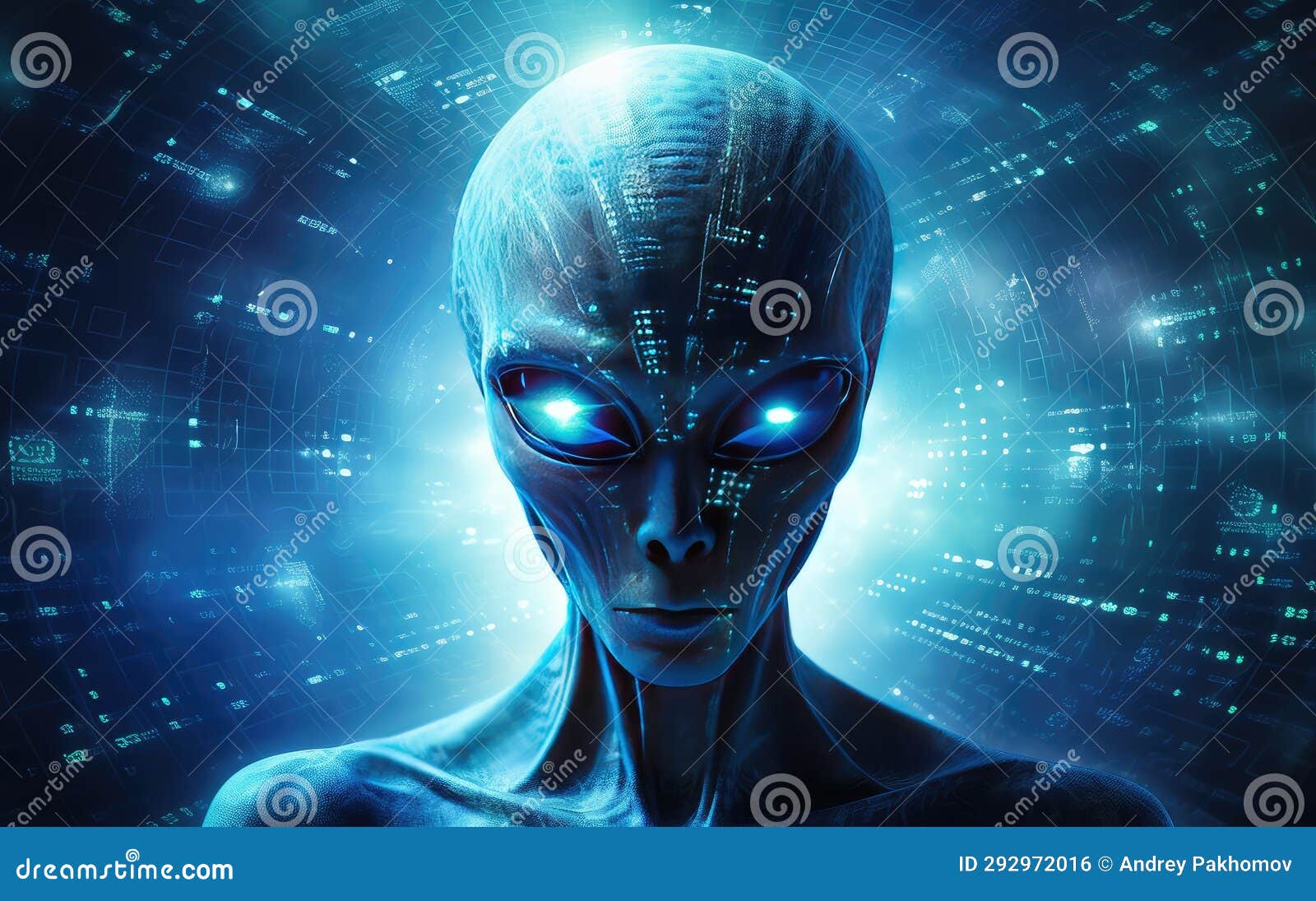 Gray Alien Portrait. Alien Creatures on Earth. Aliens from Outer Space ...