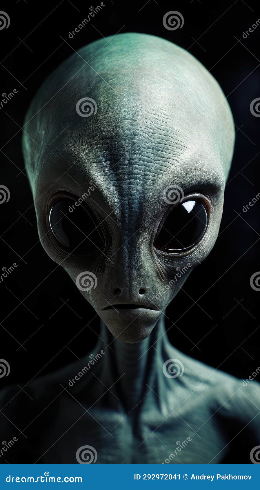 Gray Alien Portrait. Alien Creatures on Earth. Aliens from Outer Space ...