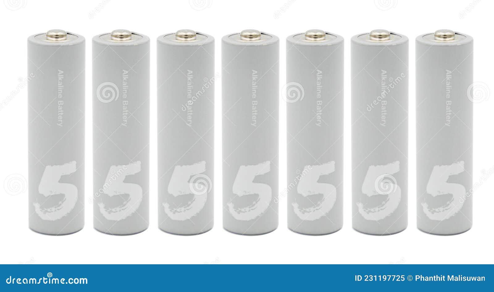 Gray Alkaline Batteries Isolated on White Background Stock Image ...