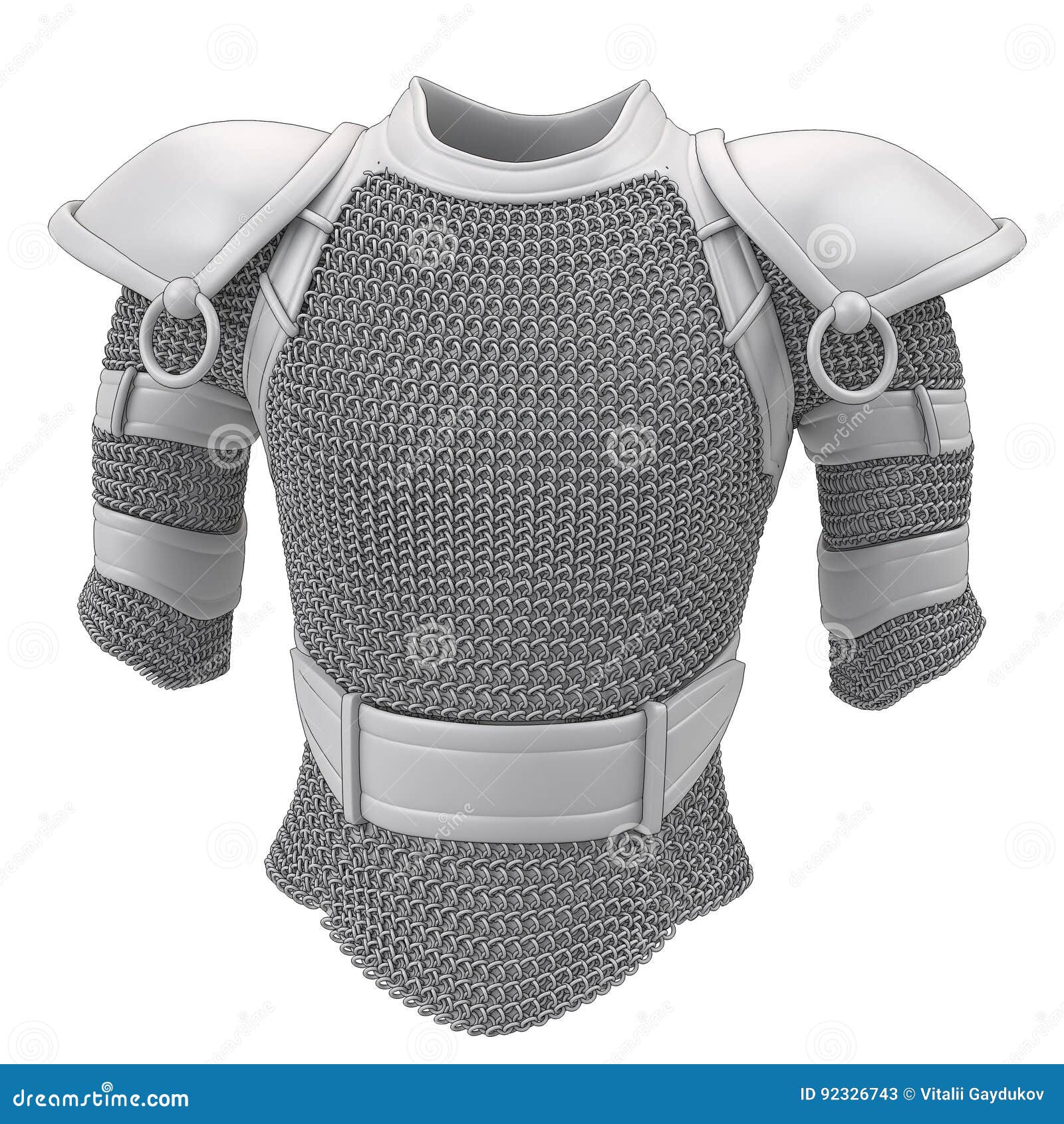 Gray Armor Stylized for Cartoon Style on Isolated White Background. 3d ...