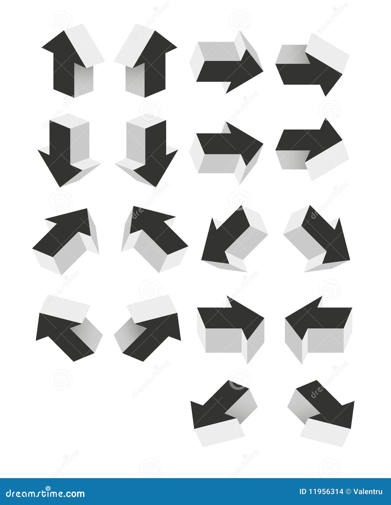 Gray arrow stock vector. Illustration of clip, perspective - 11956314