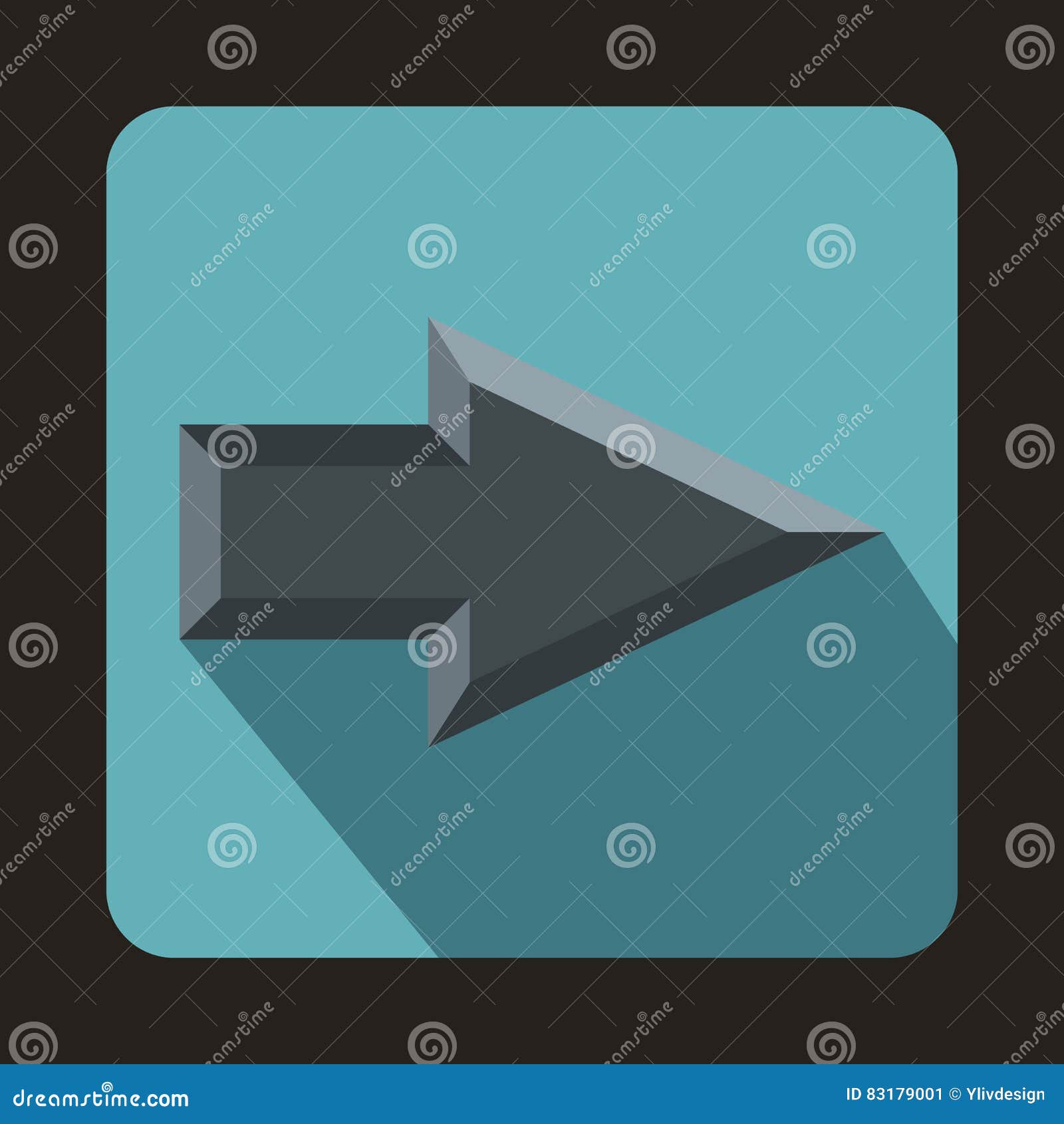 Gray Arrow Icon, Flat Style Stock Vector - Illustration of graphic ...