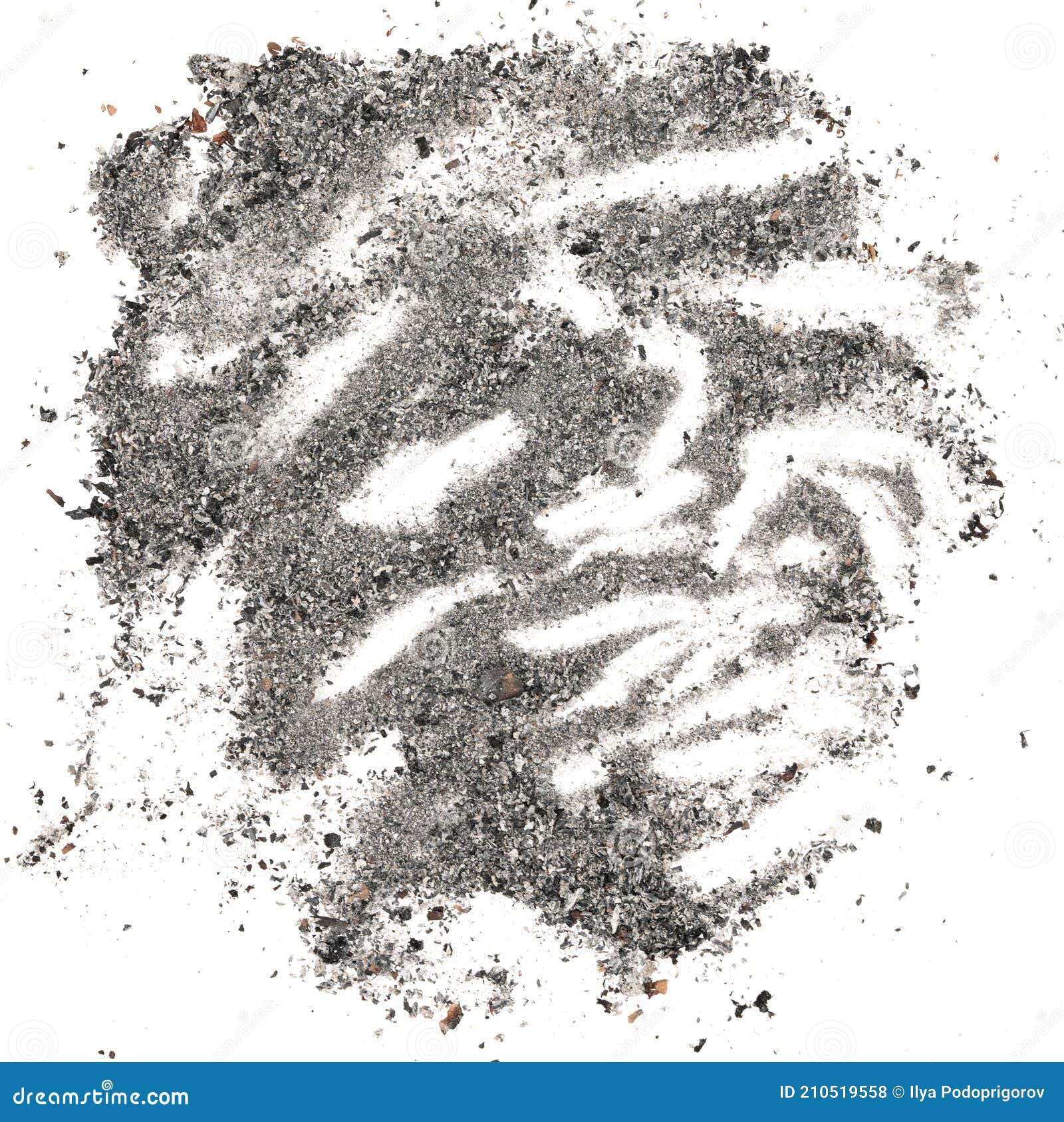 Gray Ash From Cigarettes Isolated On White Background. Cinder Texture ...