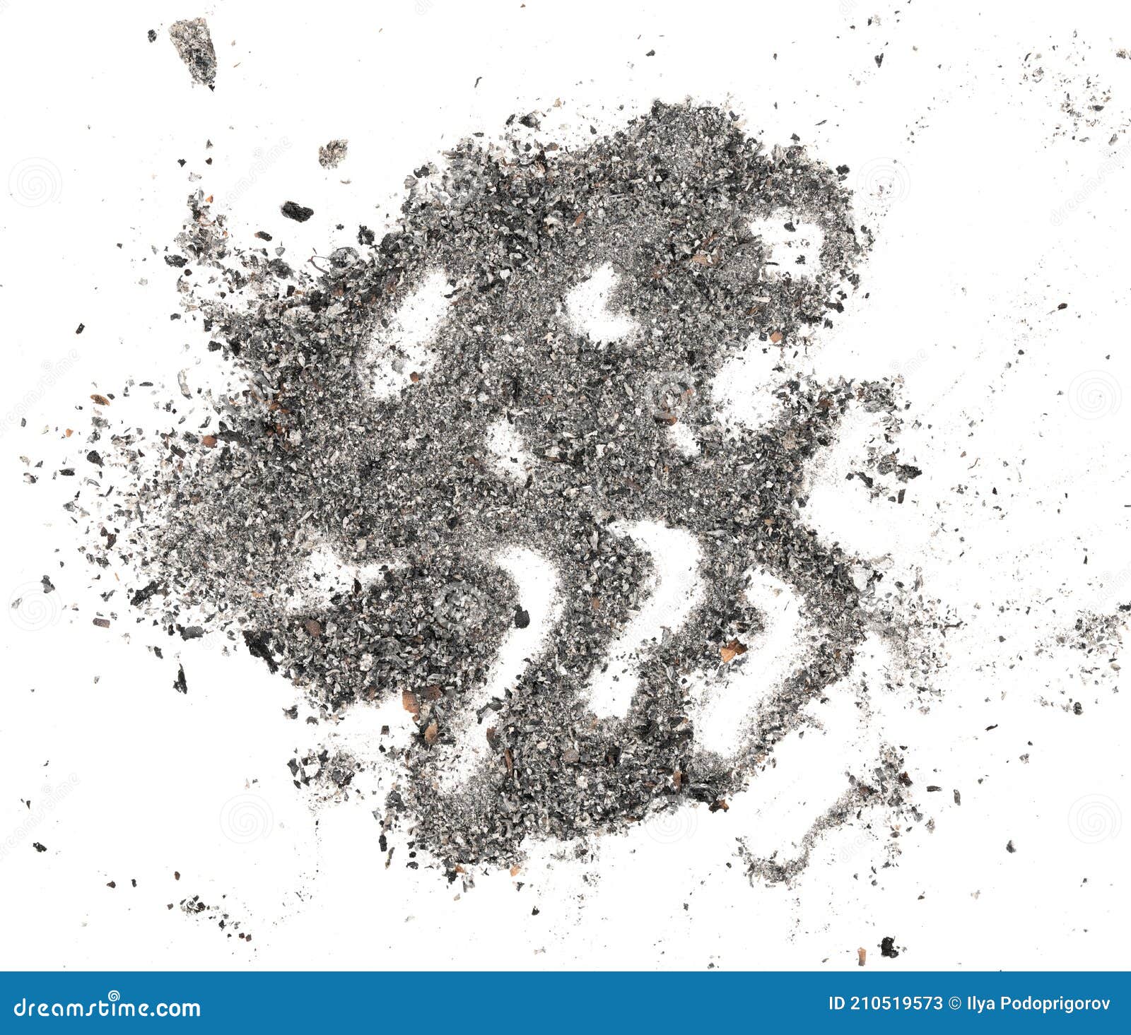 Gray Ash From Cigarettes Isolated On White Background. Cinder Texture ...