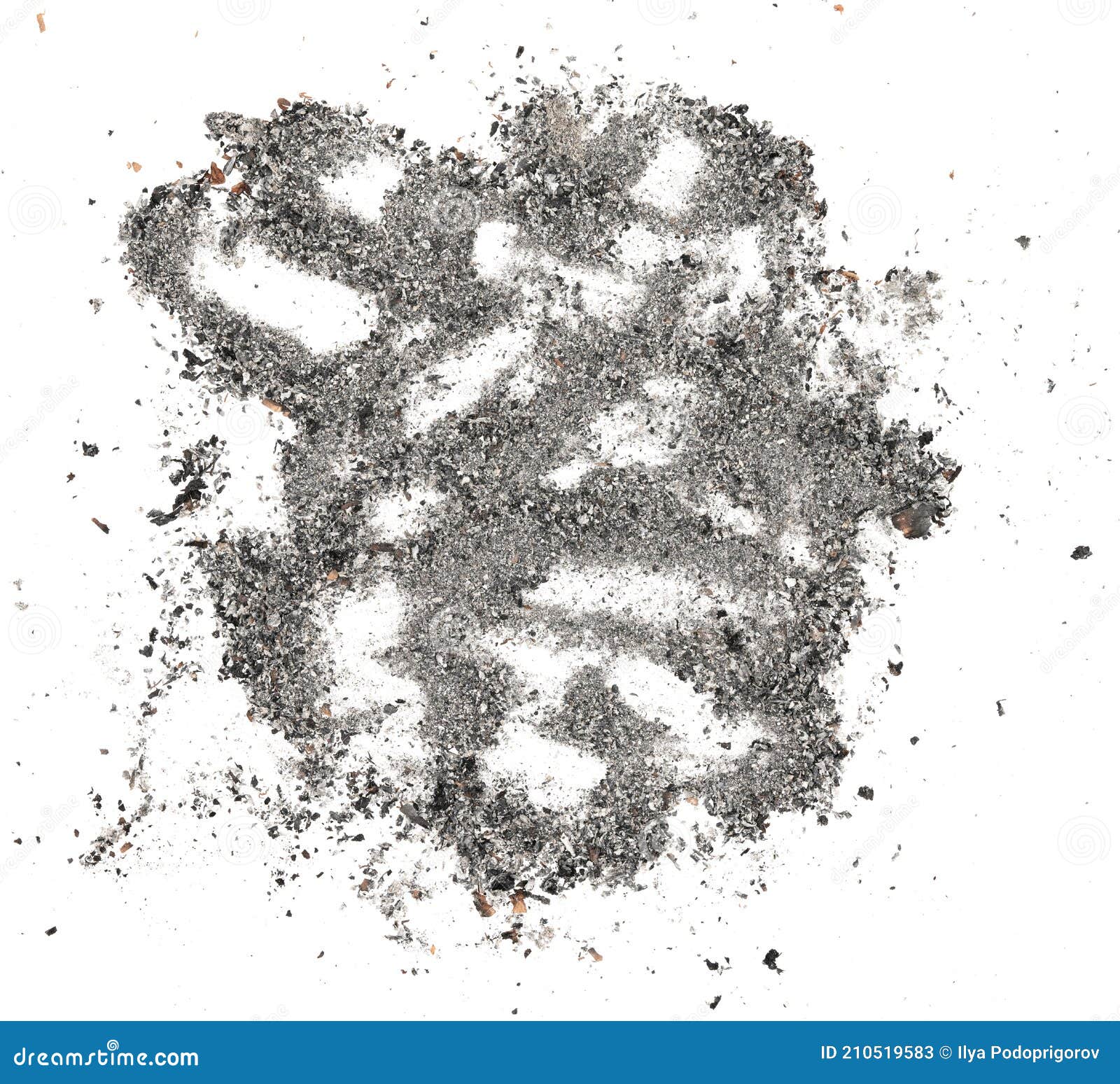 Gray Ash From Cigarettes Isolated On White Background. Cinder Texture ...