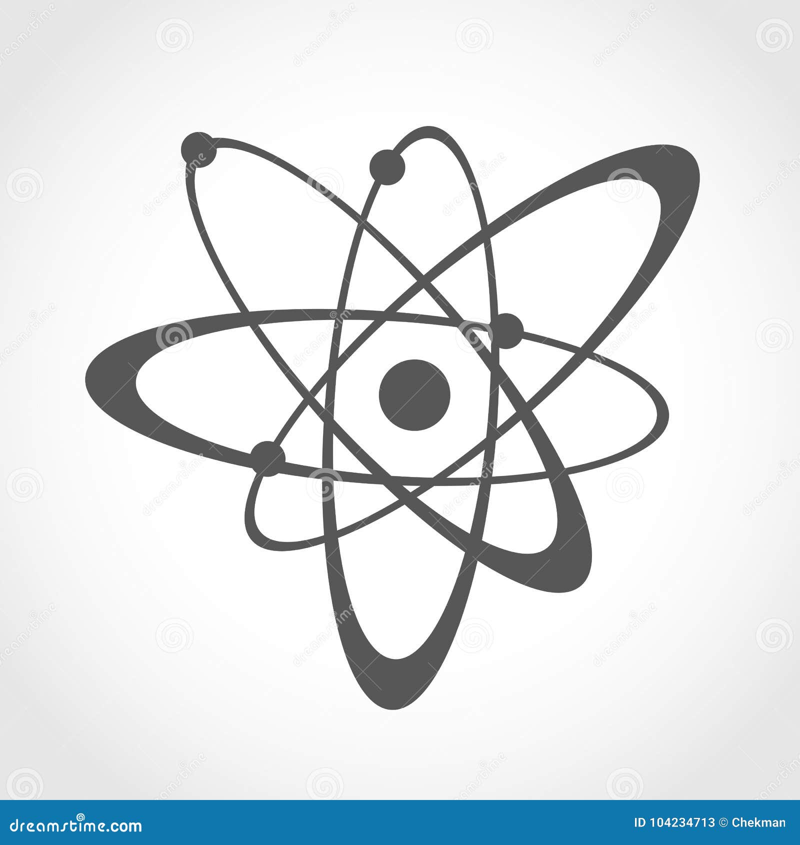 Gray Atom Icon. Vector Illustration. Stock Illustration - Illustration ...