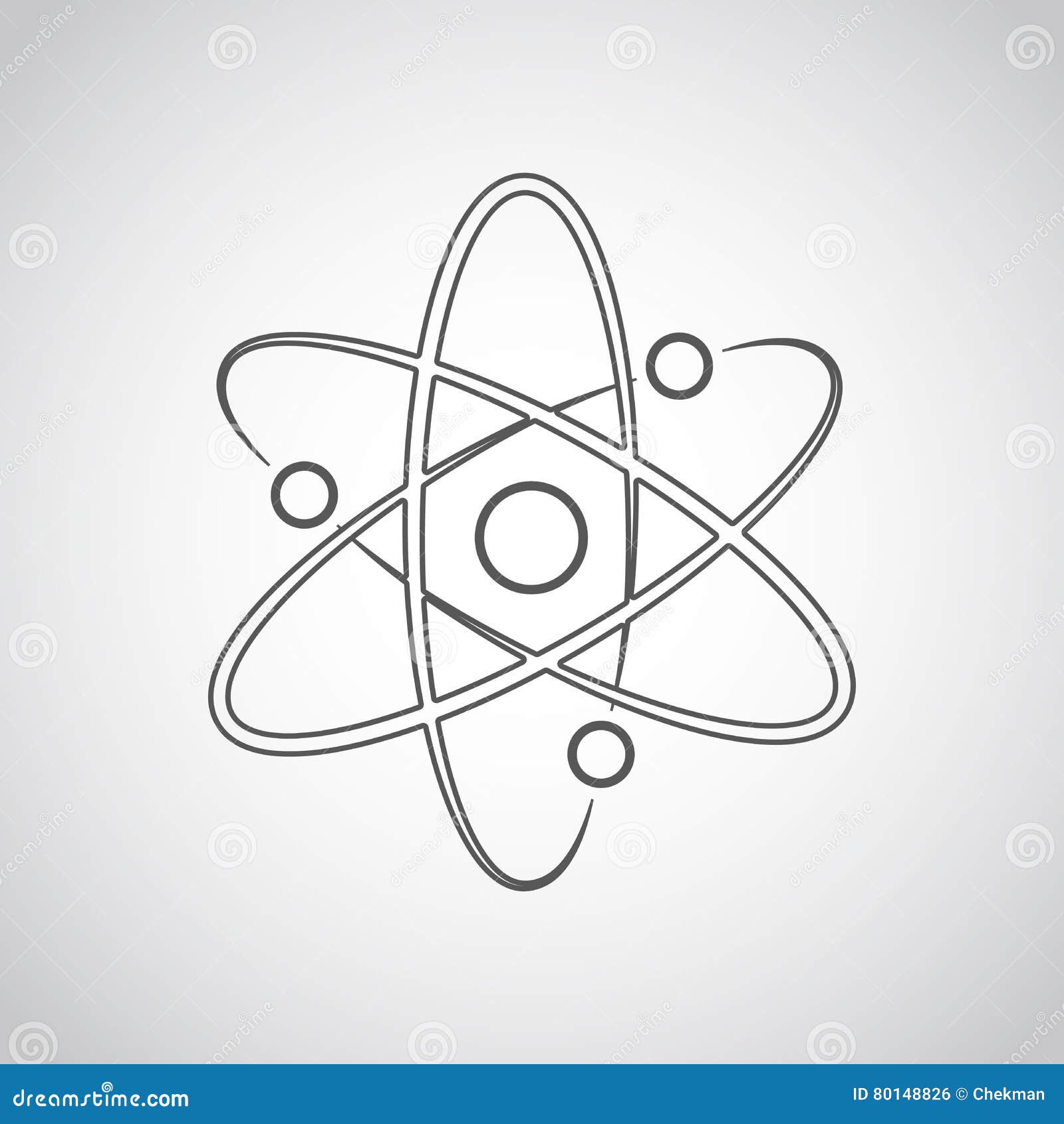 Gray Atom Icon. Vector Illustration. Stock Illustration - Illustration ...