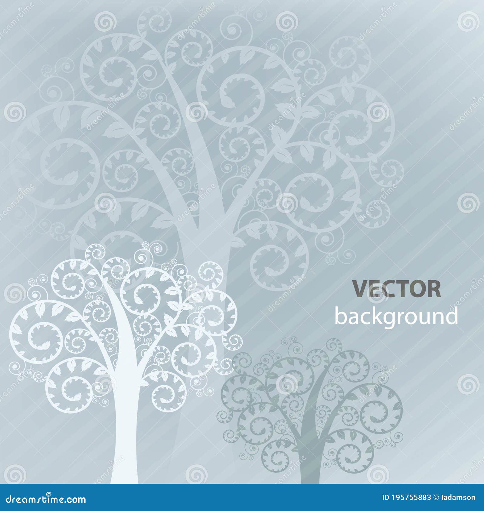 Gray Background with Abstract Trees Stock Vector - Illustration of ...