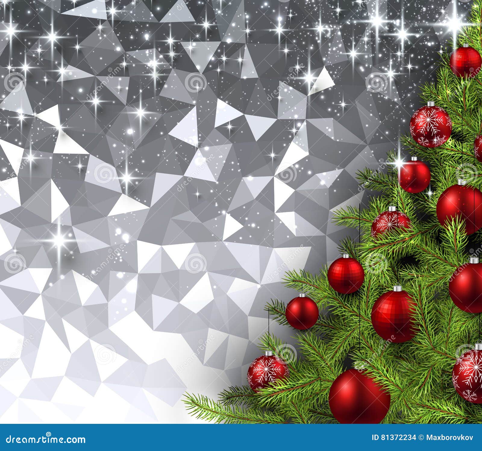 Gray Background with Christmas Tree. Stock Vector - Illustration of ...